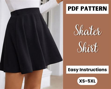 High Waist Skater Skirt Sewing Pattern Flare Skirt Pattern Etsy
