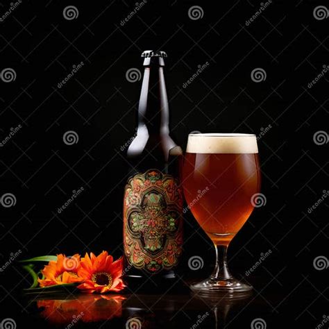 Beer In Glass And Beer Bottle On A Dark Black Background Mugs With