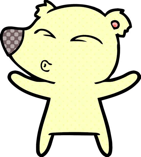 Desenho Animado Assobio Urso Com Aberto Braços Desenhando 46725575 Png