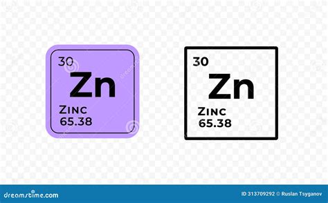 Zinc Chemical Element Of Mendeleev Periodic Table On Yellow Background