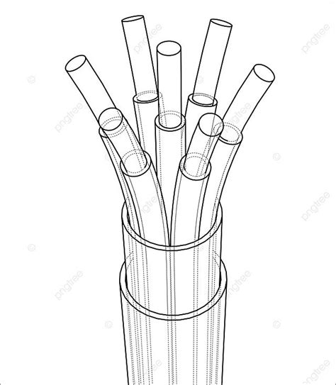 Seven Wire Cable Wire Frame Vector Technology Network Wire Frame Vector Technology Network