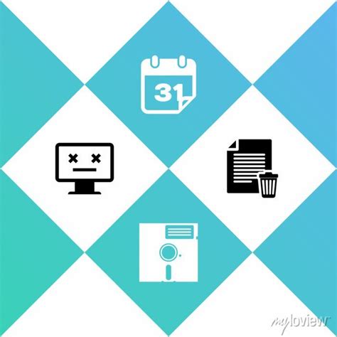 Set Dead Monitor Floppy Disk In The 525 Inch Calendar And Posters