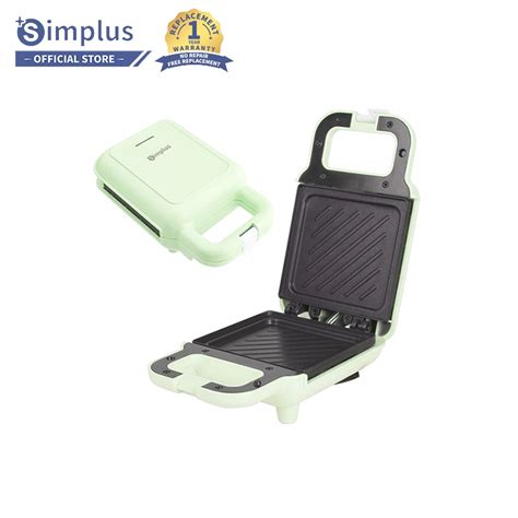 Simplus Waffle Maker Sandwich Maker 2 In 1 Replaceable Plates Breakfast