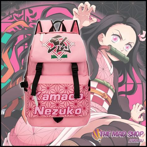 Demon Slayer Nezuko Kamado Pink Anime Backpack 4999 The Mad Shop