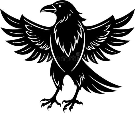 Sleek Black Crow Stencil Logo Design Stock Illustration Illustration