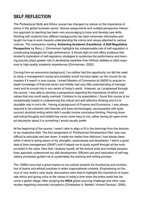 Individual Assignment Self Reflection Mgmt5050 Professional