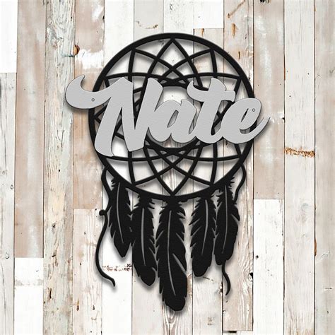 Metal Dreamcatcher Wall Art With Custom Monogram Rusty Rooster Metal