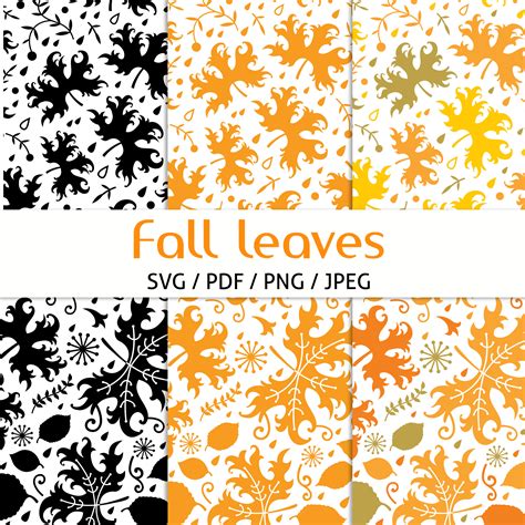 Fall Leaves Seamless Patterns Svg Cut Files Autumn Paper Inspire Uplift