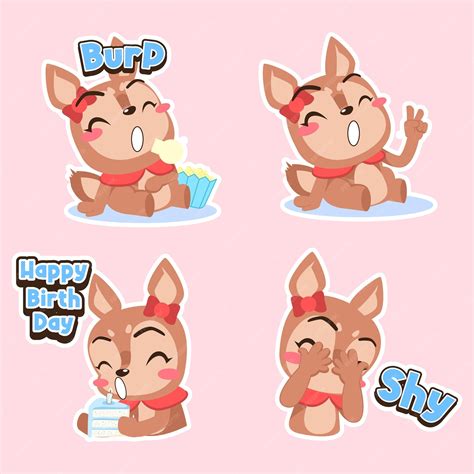 Premium Vector Cute Deer Vector Set Deer Illustration