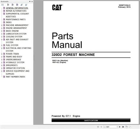 Cat Forest Machine 320d2 Parts Catalog Sebp7228 01