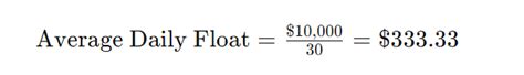 Average Daily Float Calculator Calculator Doc