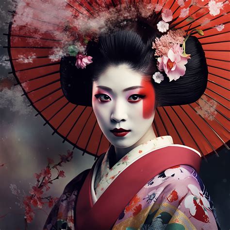Premium Japanese Geisha Portrait Clipart 8 High Quality Definition