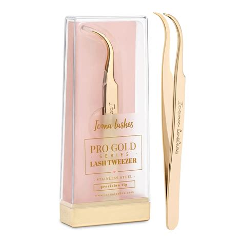 Icona Lashes Hair Removal And Eyelash Tweezer J Curved Tip