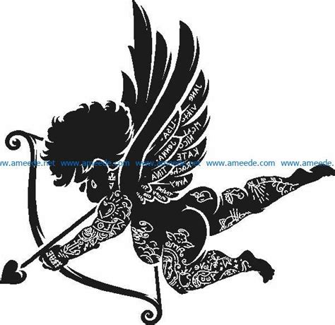 Cupid In Tattoo File Cdr And Dxf Free Vector Download For Laser Engraving Machines Download