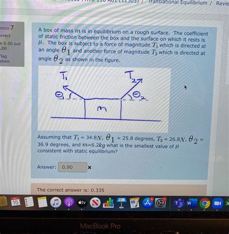Solved Translational Equilibrium Revie Stion 7 Orrect K