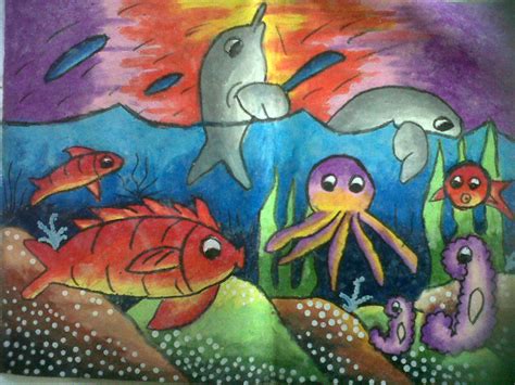 Gambar Lakaran Lukisan Hidupan Laut Hidupan Laut Marlee Boyle