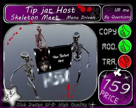 Second Life Marketplace - * Tip jar Host * Skeleton Meet