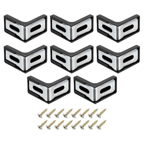 8 Pcs 90 Degree Plastic Corner Braces 28x175x28mm Shelf Right Angle Brackets With Screws