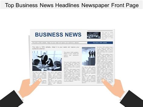 Top Business News Headlines Newspaper Front Page Ppt Powerpoint Presentatio