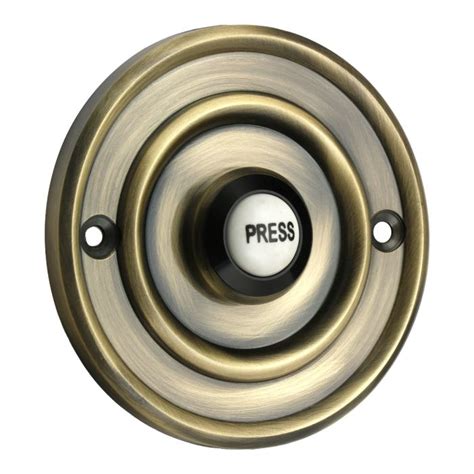 Round Bell Push Antique Brass House Of Brass Ltd