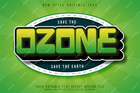 Premium Vector Save The Ozone Editable Text Effect Emboss 3 Dimension
