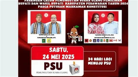 Jadwal Psu Pilkada 2024 Bulan Mei Dan Daftar Paslonnya Ada Mahulu