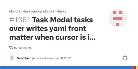 Task Modal Tasks Over Writes Yaml Front Matter When Cursor Is In The Frontmatter · Issue 1361