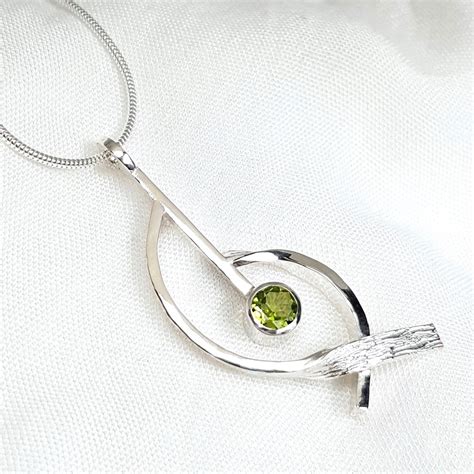 Handmade Sterling Silver Jewellery Sterling Silver Peridot Pendant