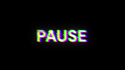 Pause Text With Screen Effects Of Technological Glitches Premium Photo
