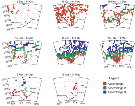 The Distributions Of The 3 Seabird Assemblages Within Prydz Bay By