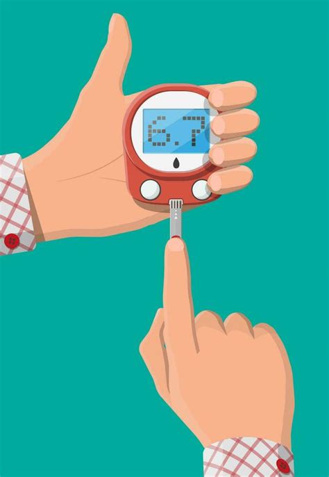 Testing Blood Glucose Concept Glucometer Test Strips In Hand Test