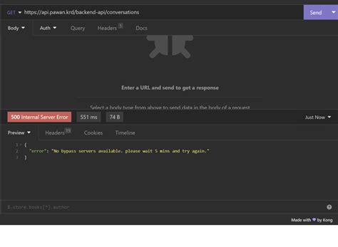 Public Proxy No Bypass Servers Available Please Wait 5 Mins And Try Again · Issue 25