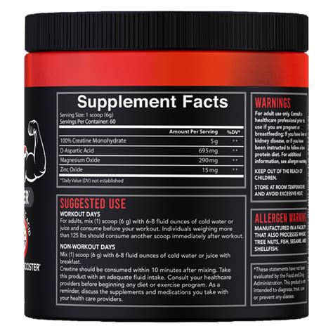 Crea Test Creatine Testosterone Booster Unflavored Powder Angry