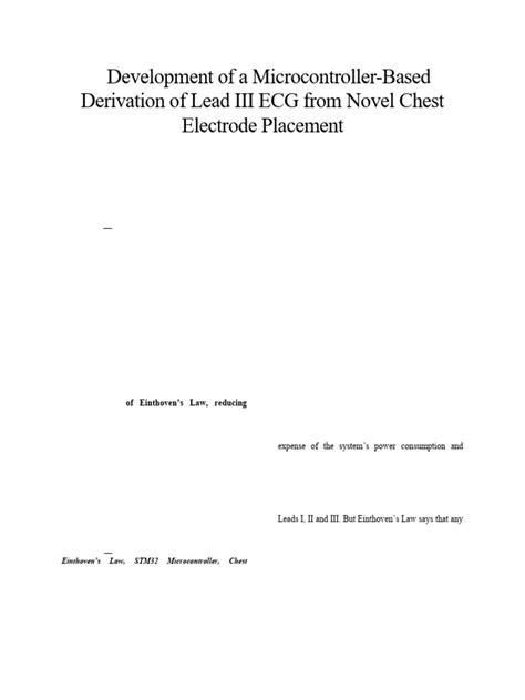 Development Of A Microcontroller Based Derivation Of Lead Iii Ecg From