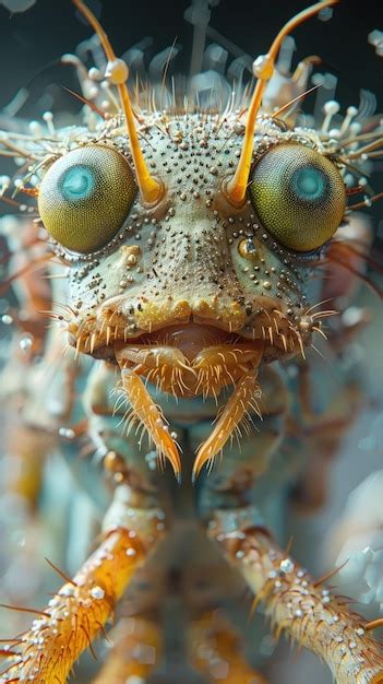 Flea Under A Microscope Detailed Exoskeleton Scientific Study Premium