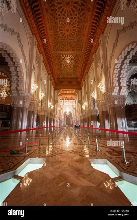Interior View Prayer Hall Hassan Ii Mosque Grande Mosquée Hassan Ii