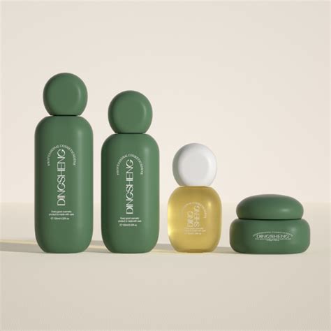 120ml 30ml Green Skincare Glass Bottle Set Pump Bottle Manufacturer