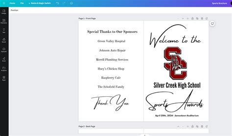 Sports Award Banquet Program Template Editable Football Softball