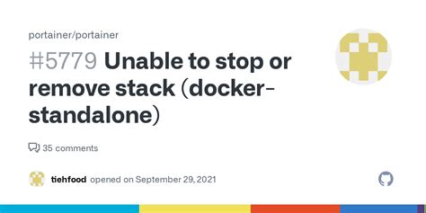 Unable To Stop Or Remove Stack Docker Standalone · Issue 5779