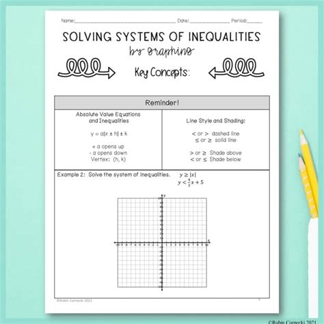 Solving Systems Of Inequalities By Graphing Guided Notes Practice Homework Alg 2
