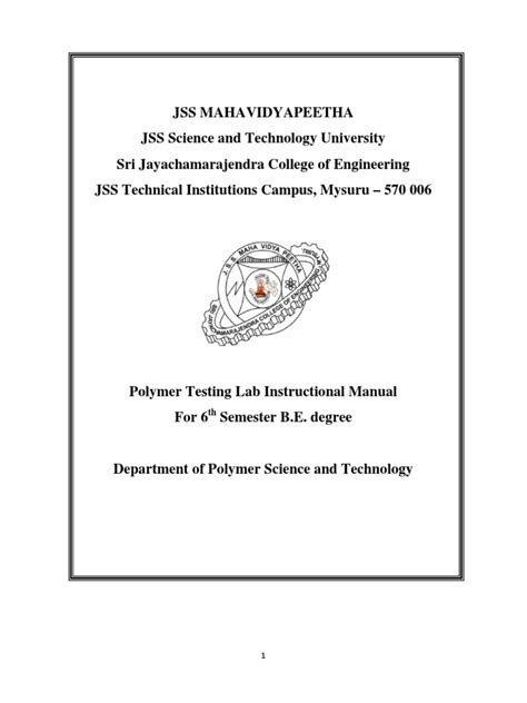 Polymer Testing Lab Manual Finalized Pdf Strength Of Materials