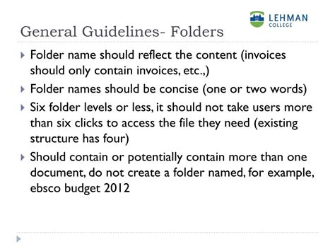 Ppt Efficient Folder Structures And File Naming Guidelines Powerpoint