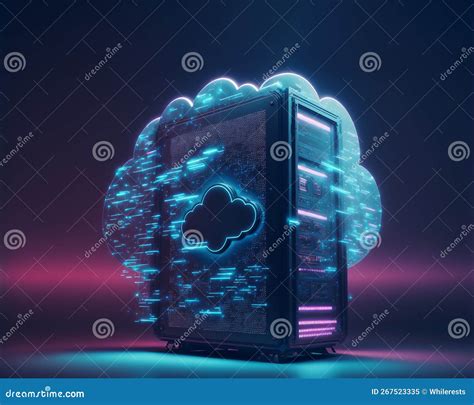 Online Cloud Data Storage Concept Cloudscape Digital Online Server For