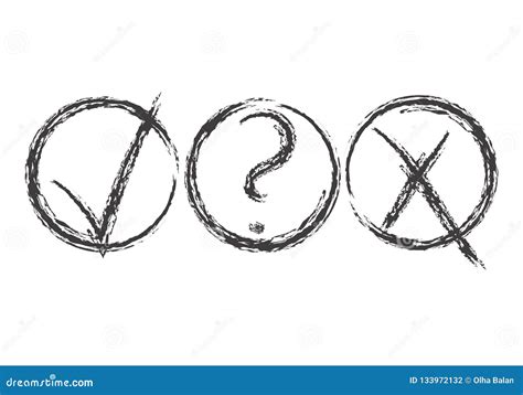 Test Marks In Circle Boxes Stock Vector Illustration Of Chalk 133972132