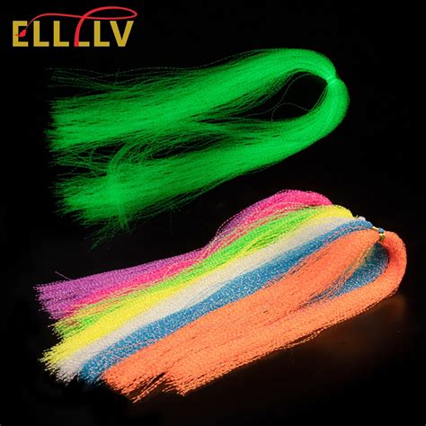 Elllv Luminous Holographic Flashabou Colorful Sea Jigging Lure Making