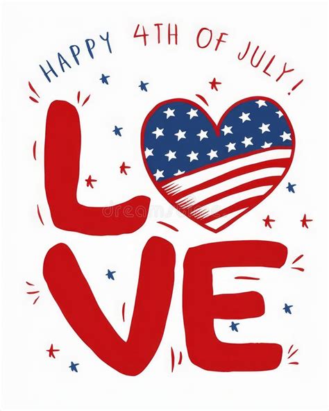 Celebrating 4th Of July With Patriotic Heart And Festive Love
