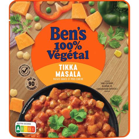 Bens Original Tikka Masala Patate Douce Et Pois Chiche 100 Végétal