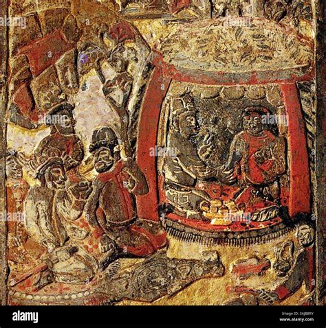 This 6th Century Ce Artwork Depicting An Jia With A Turkic Chieftain