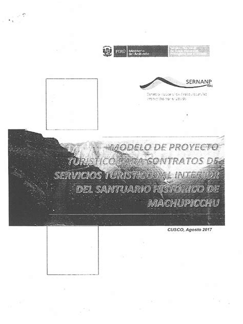 Modelo De Proyecto Turistico Para Contratos De Servicios Turisticos Al Interior Del Santuario