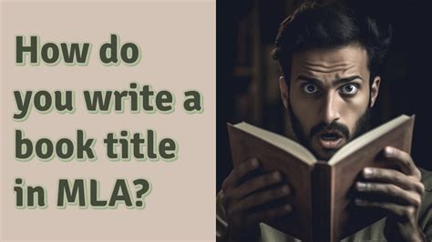How Do You Write A Book Title In Mla Youtube